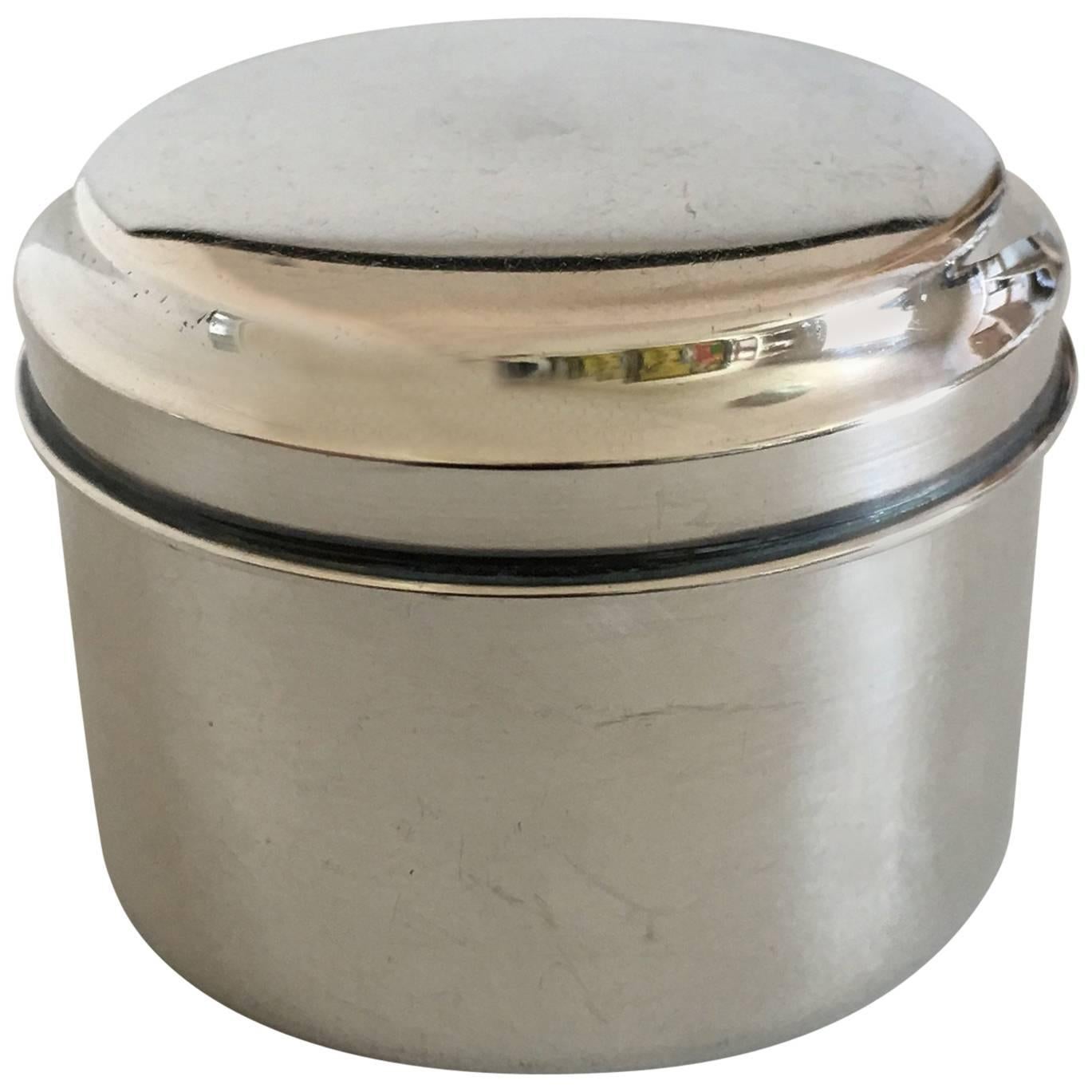 1970s Cartier Sterling Silver and Enamel Pillbox at 1stDibs