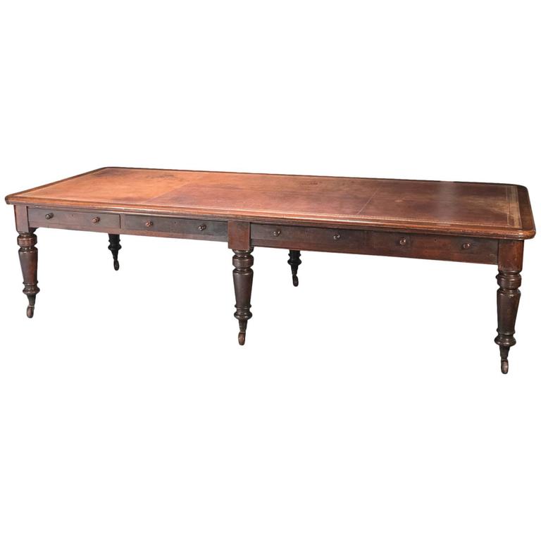 19th Century Large Antique Library Table, Victorian Boardroom at 1stDibs