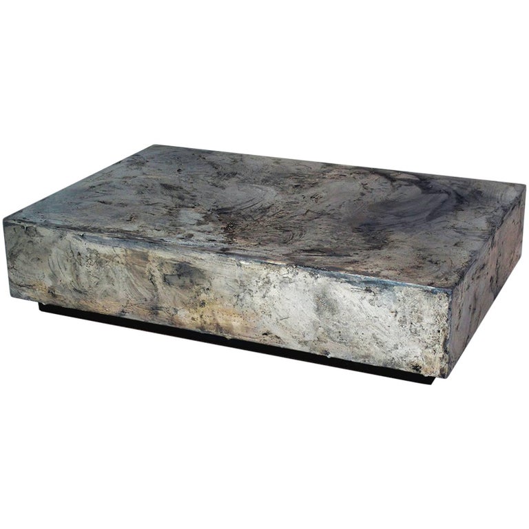 Pewter Cocktail Table, Made from Pewter on Steel For Sale at 1stDibs
