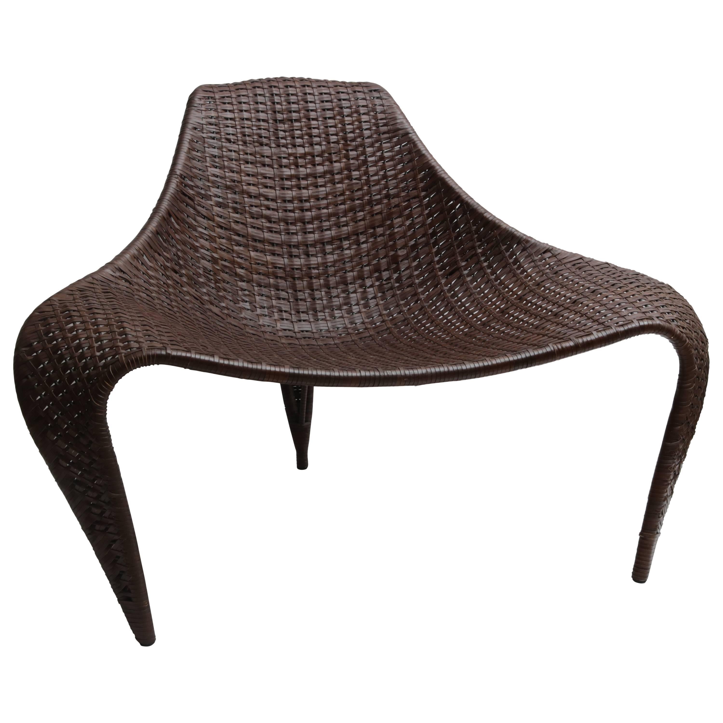 Biomorphic Form Chair in Dark Walnut Colored Woven Leather at 1stDibs ...