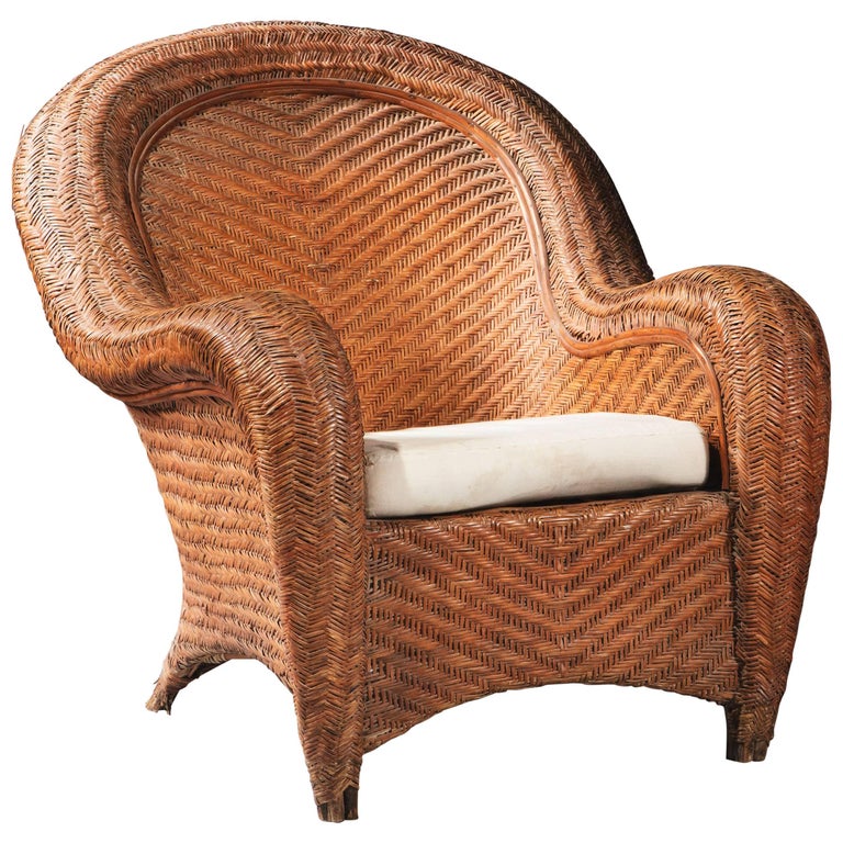 Impressive Oversized Wicker Armchair at 1stDibs