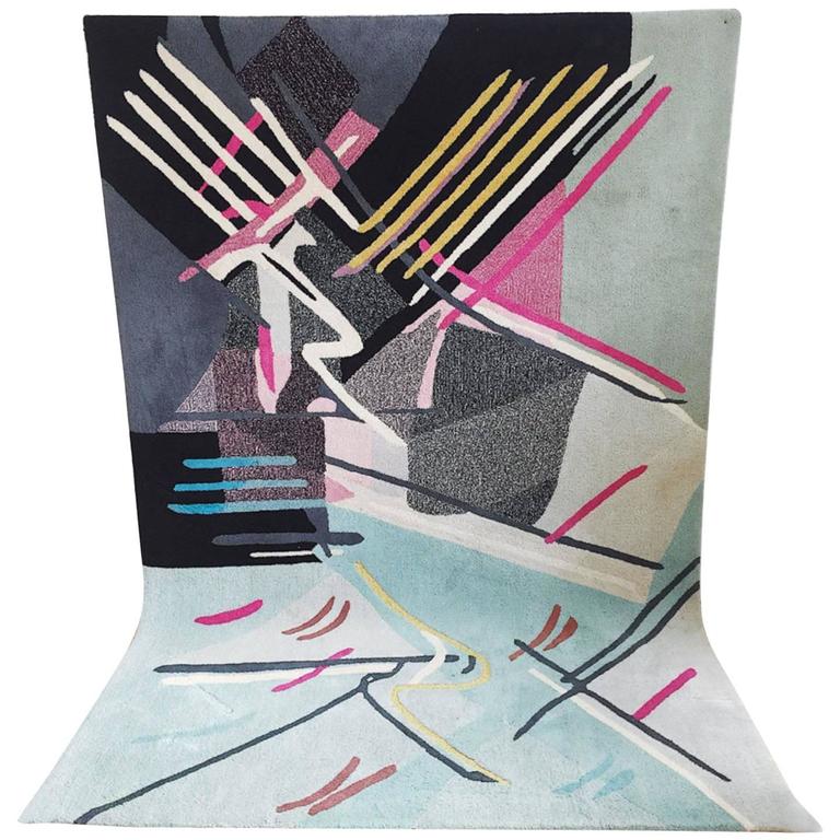 1980s Modern Abstract Area Rug For Sale at 1stDibs