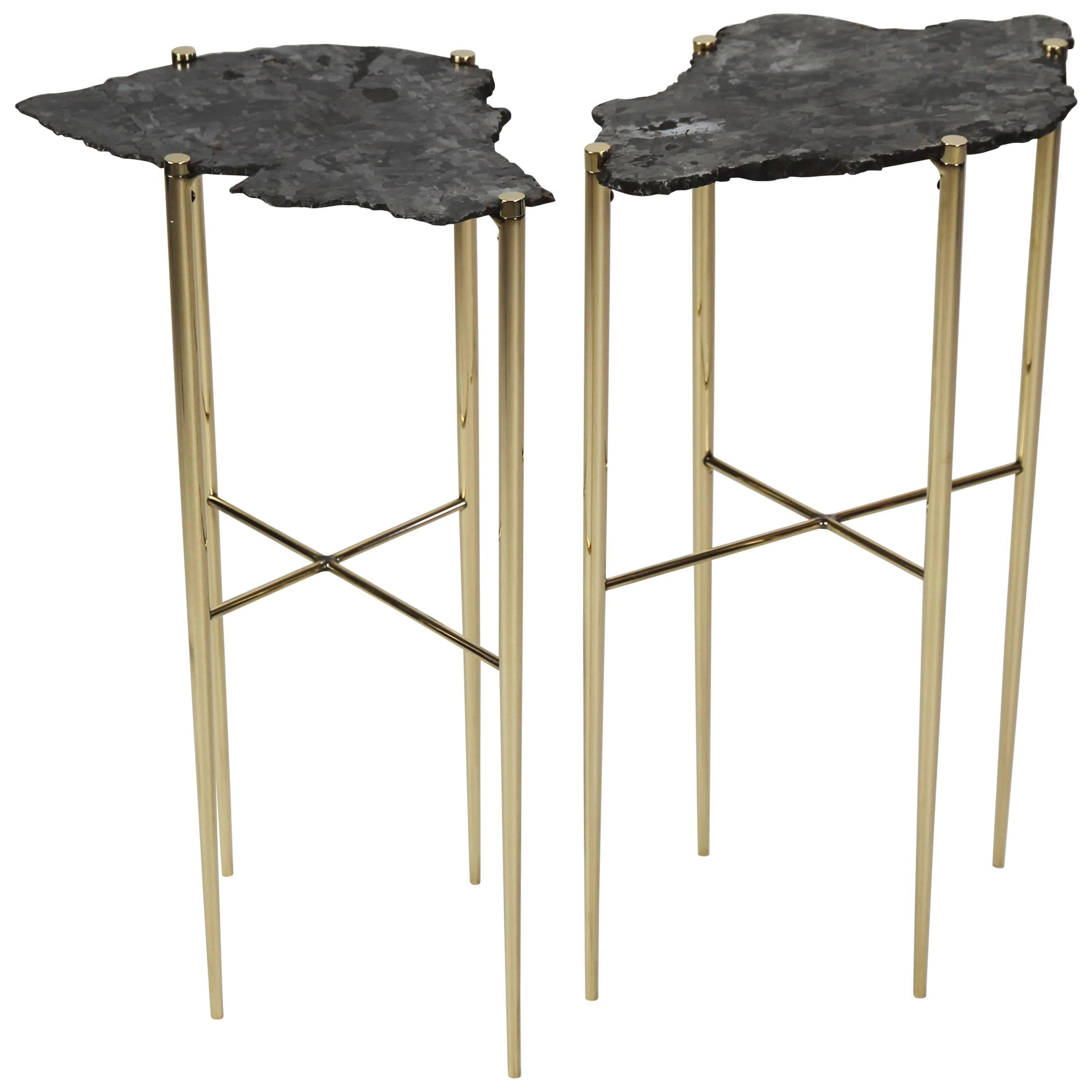 Meteorite Cocktail Tables in Brass by Christopher Kreiling at 1stDibs