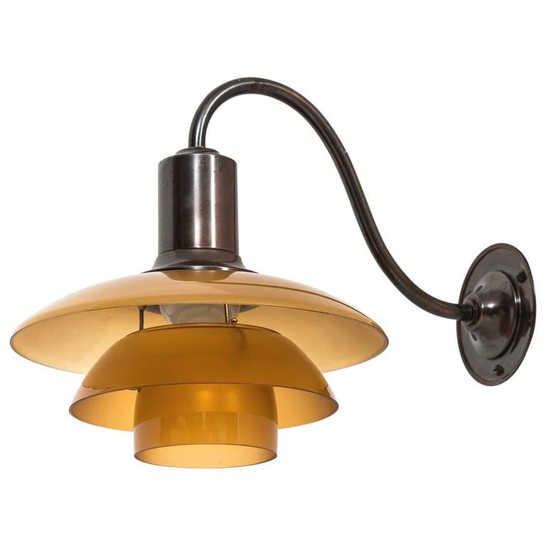Poul Henningsen Wall Lamp Model PH-2 by Louis Poulsen in Denmark at 1stDibs