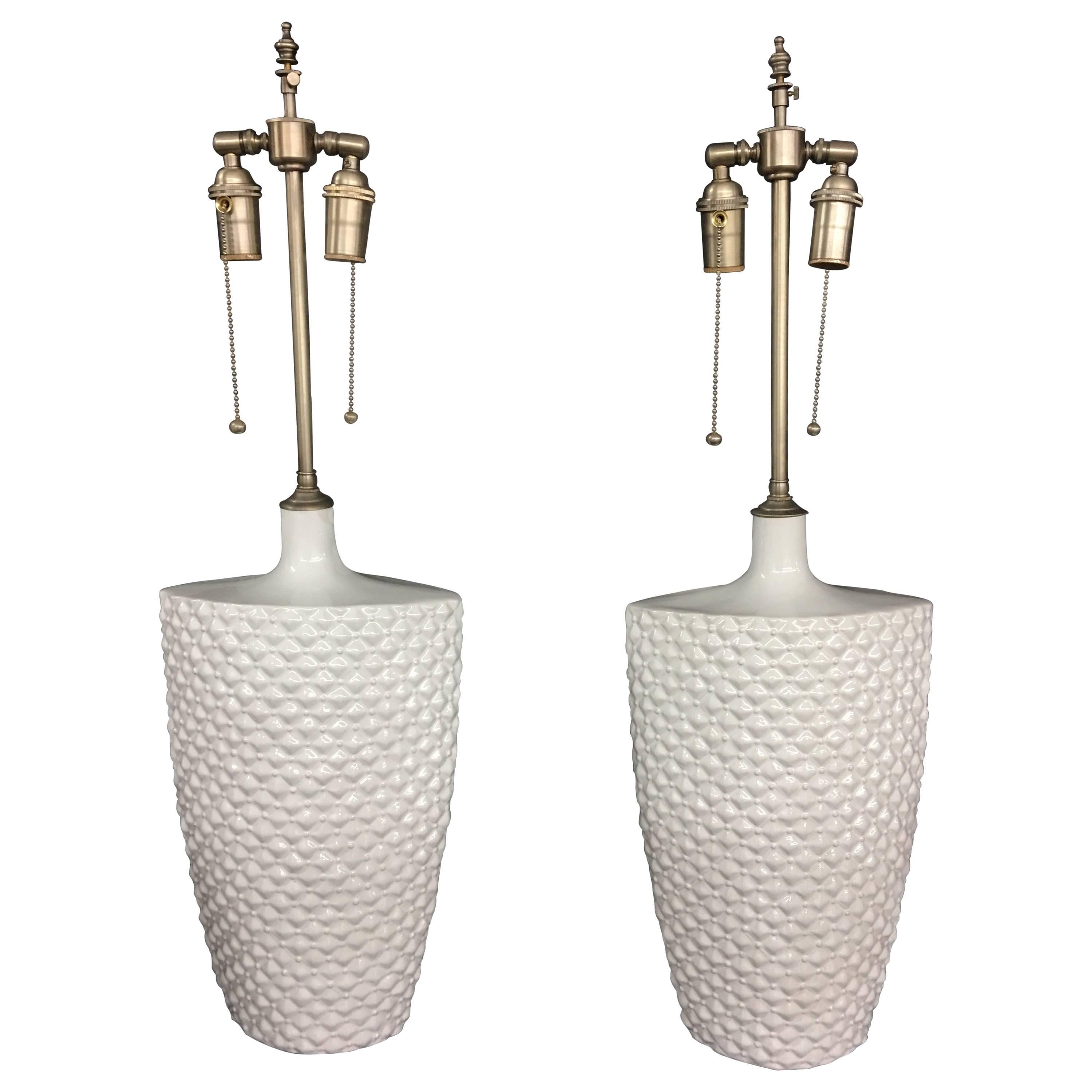 Pair of Luminescent Gold and Black Glazed Orbs with Lamp Application ...