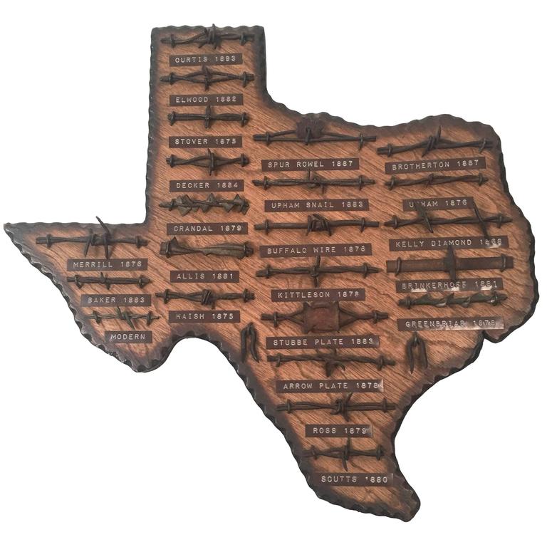 Texas Barbed Wire Collection at 1stDibs | texas barbed wire plaque ...
