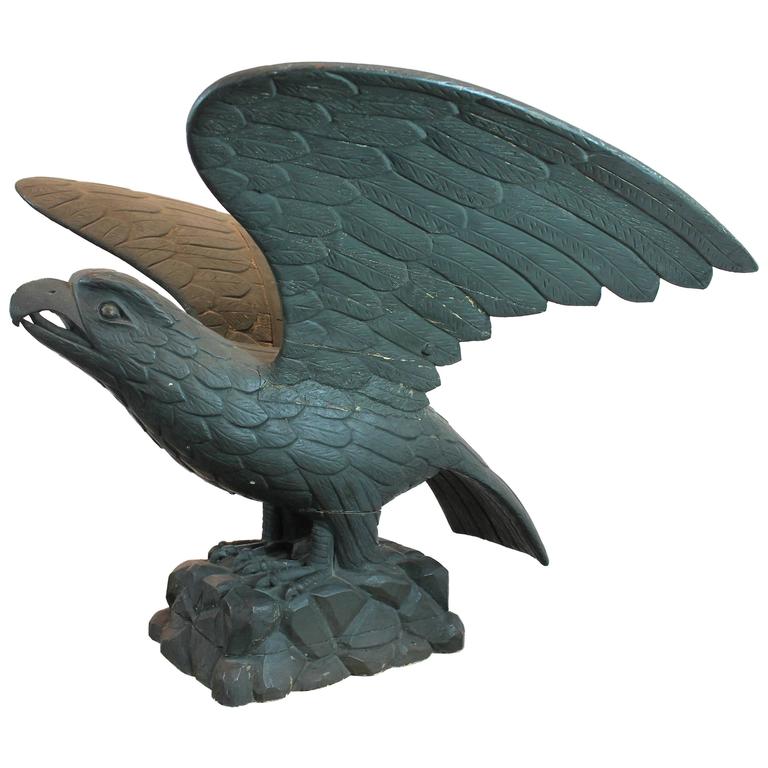 Mid-19th Century Carved Wood Pilot House Eagle For Sale at 1stDibs