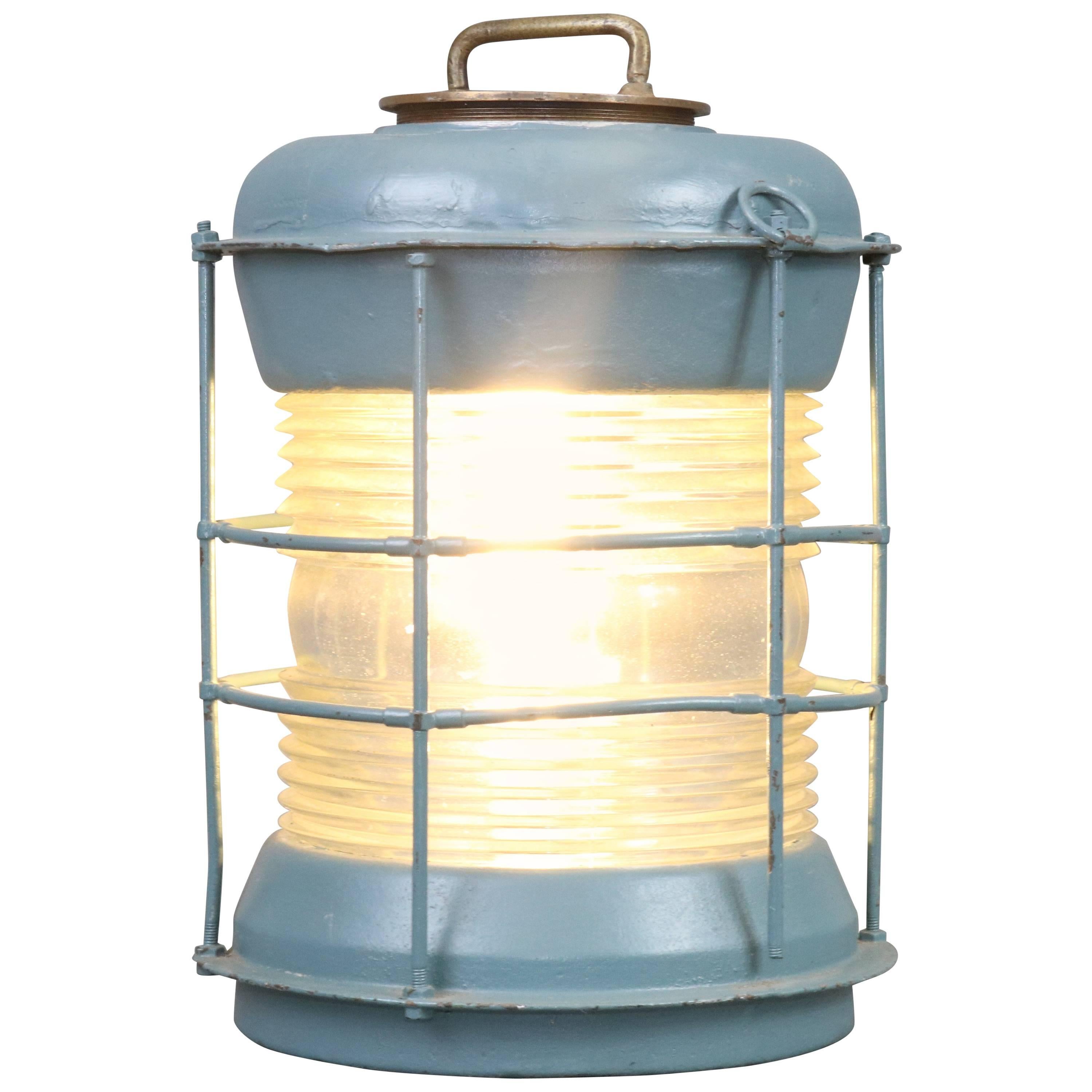 Pair of Antique Galvanized Ship's Lanterns at 1stdibs