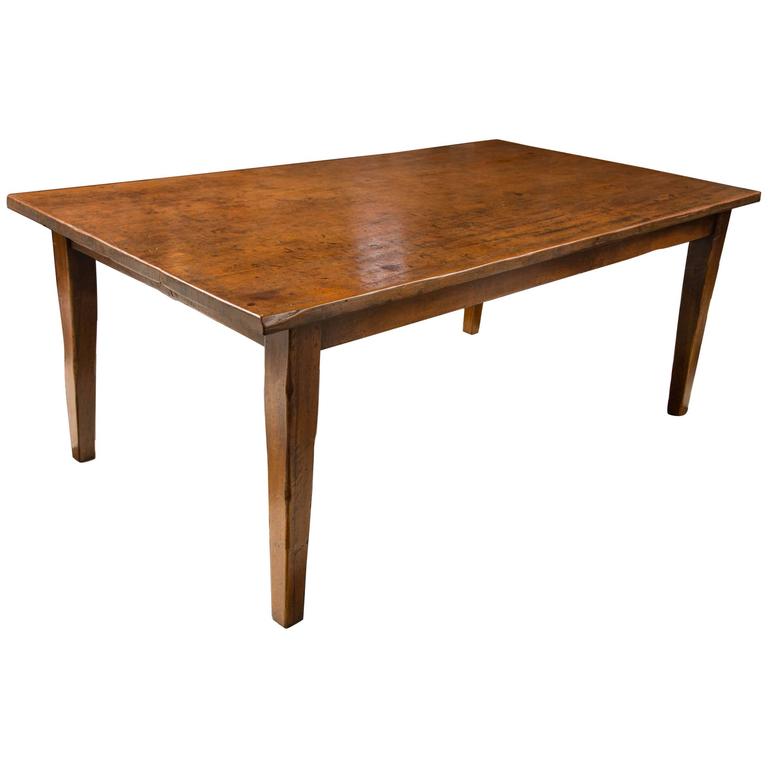 Antique French Chestnut Farm Table For Sale at 1stdibs