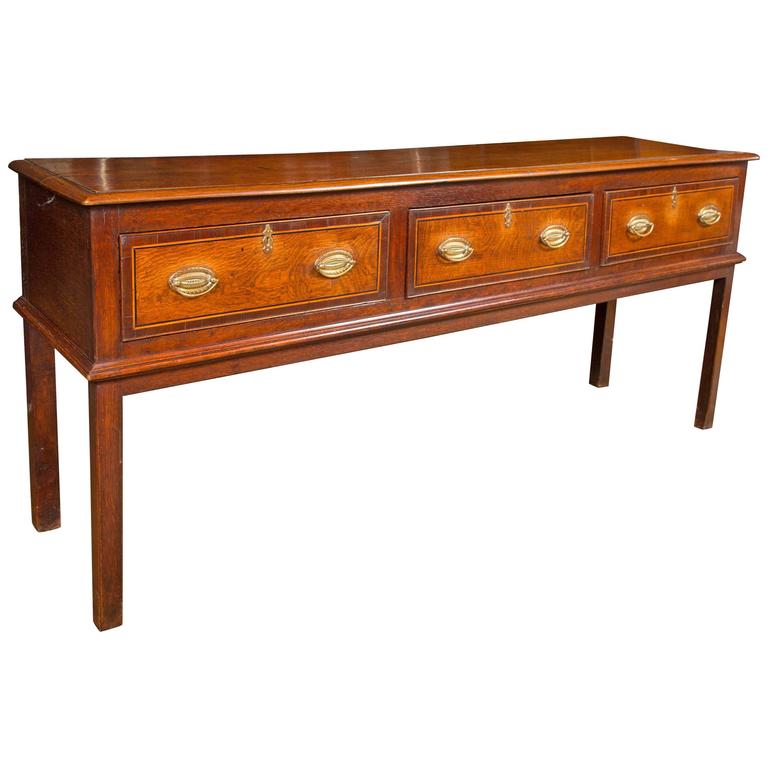 Oak Three-drawer Server / Huntboard at 1stDibs