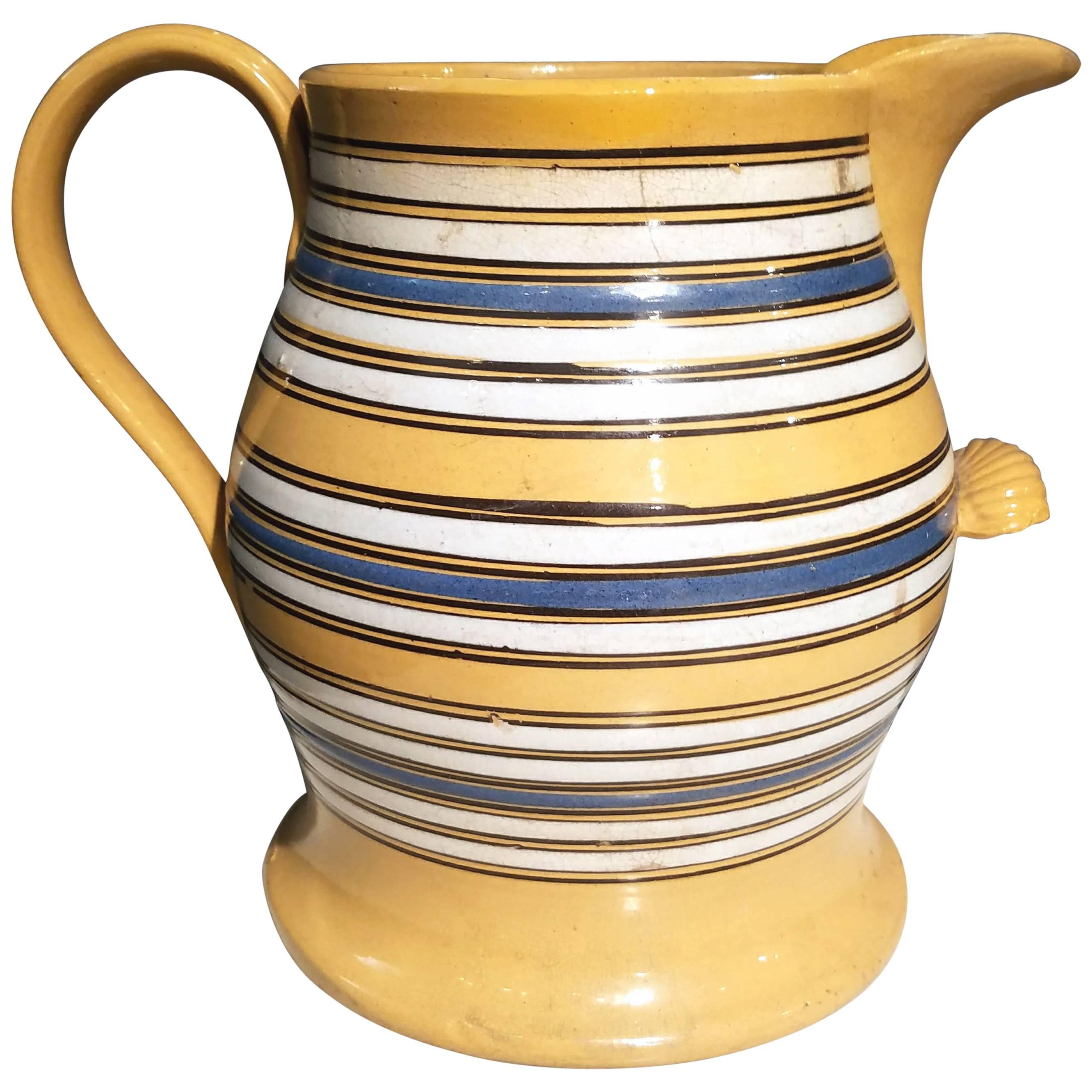 Mochaware Multi-Banded Large Yellowware Jug, circa 1840 For Sale at ...