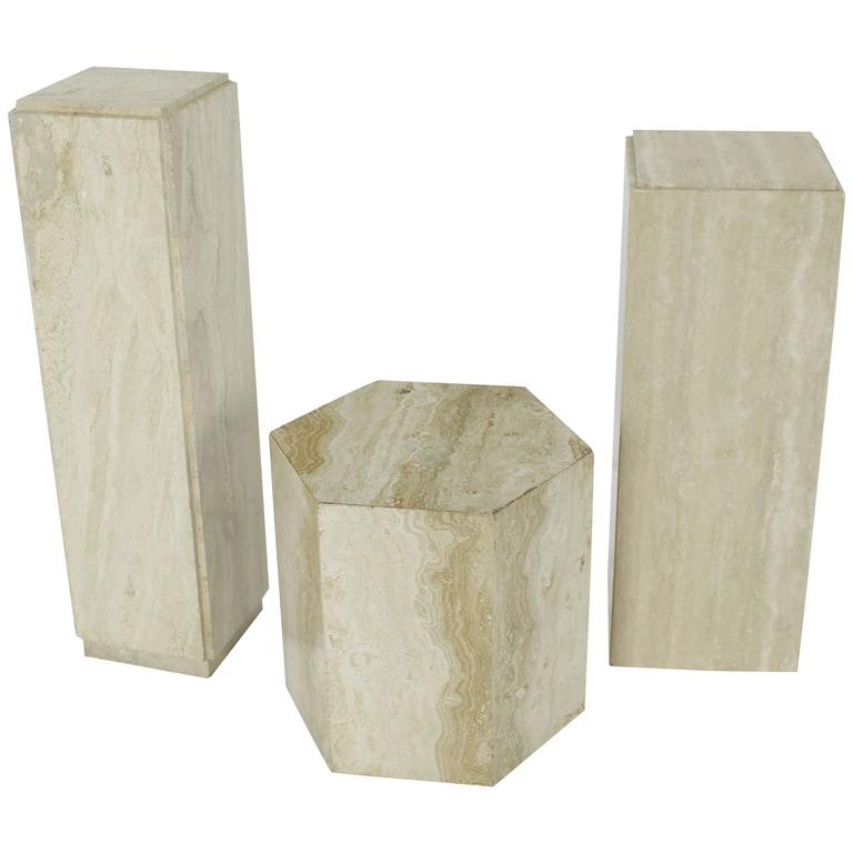 Travertine Marble Pedestal Hexagon Square Tower Shape at 1stDibs ...