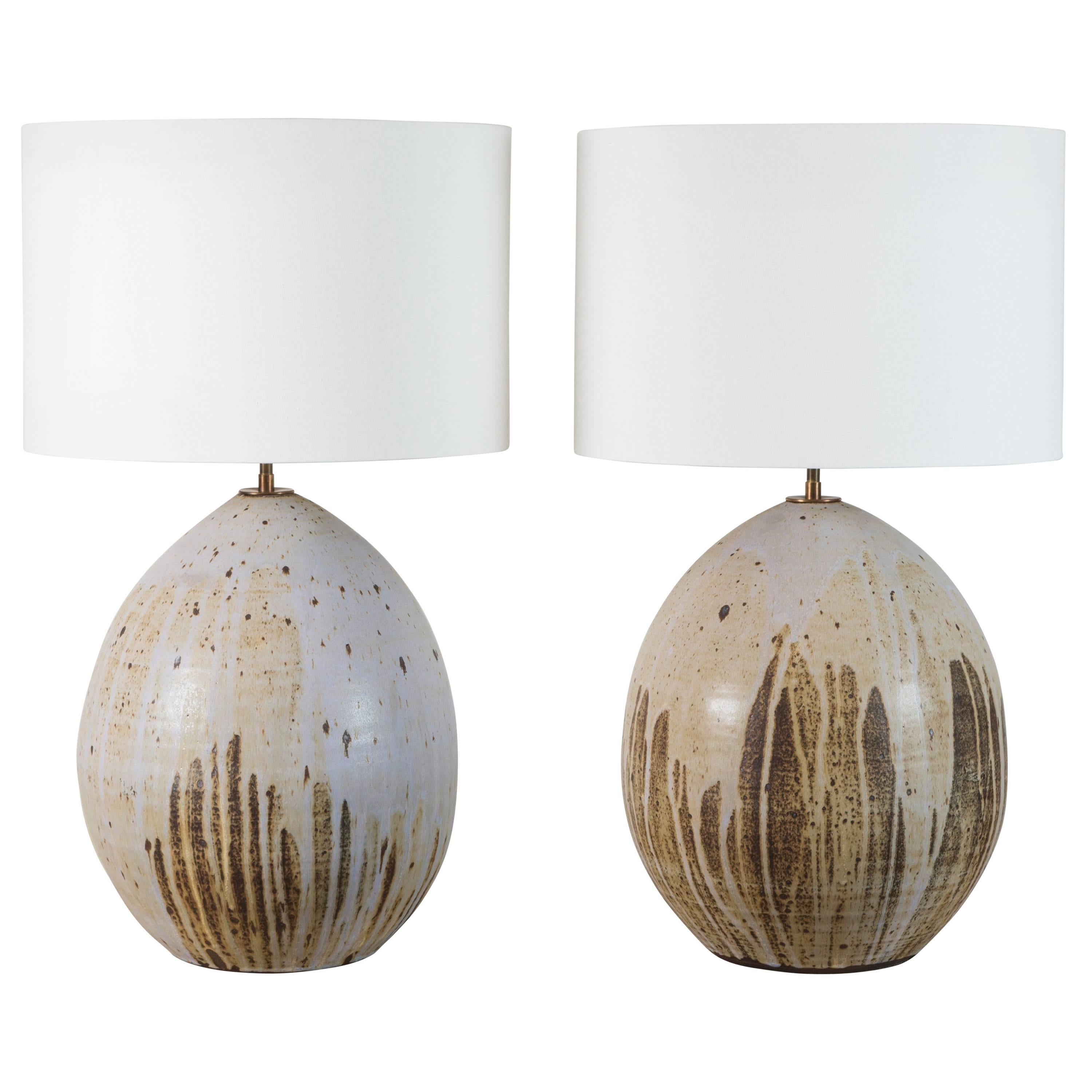 Pair of Large Ceramic Pod Lamps by Victoria Morris for Lawson-Fenning ...