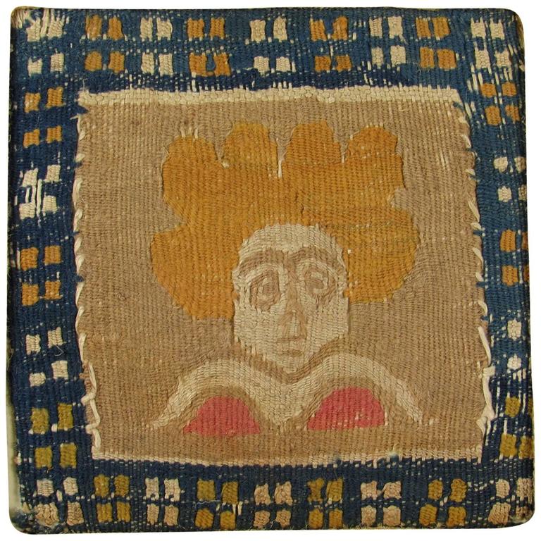 Ancient Egyptian Coptic Textile Fragment Portrait of a Woman at 1stDibs