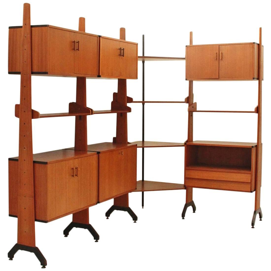 Italian Corner Wall Unit by AV Arredamenti Contemporanei, 1960s at 1stDibs