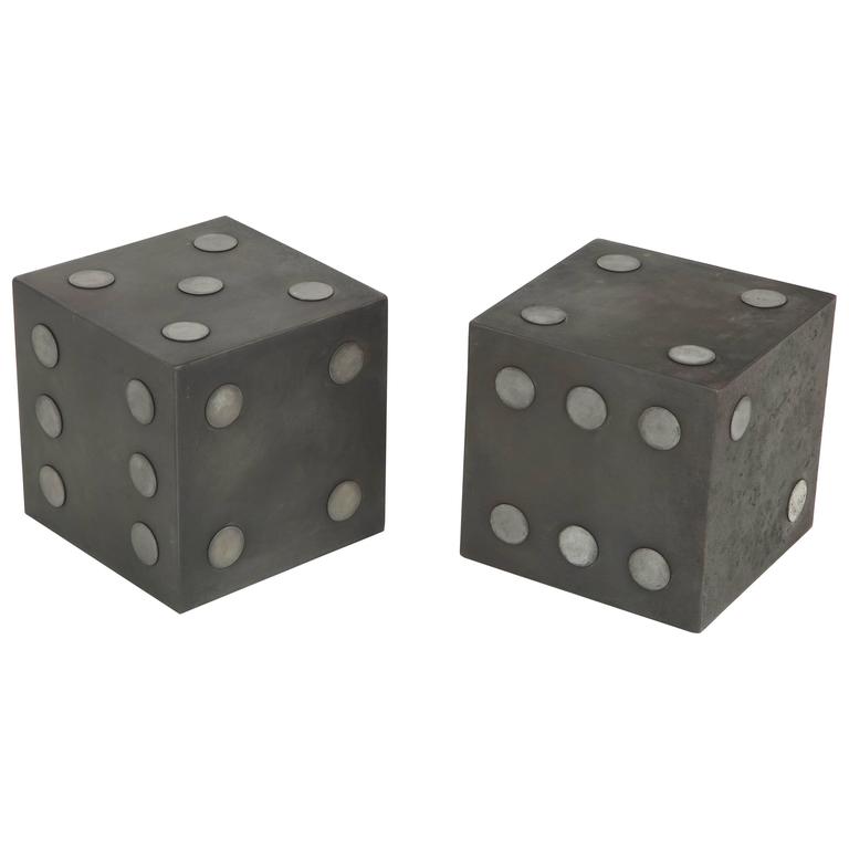 Oversized Steel Dice Side Tables at 1stDibs
