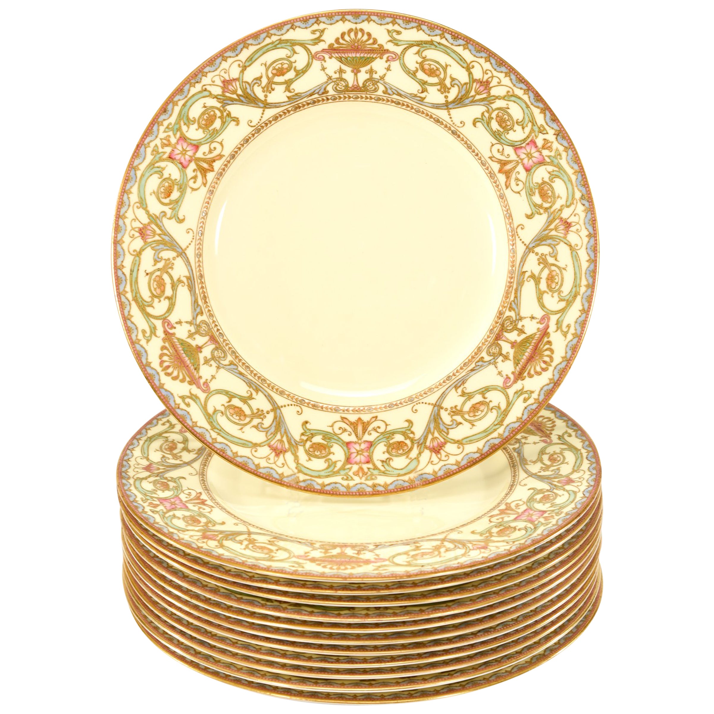 12 Royal Worcester English Abbeys Hand Painted Service Plates Signed ...