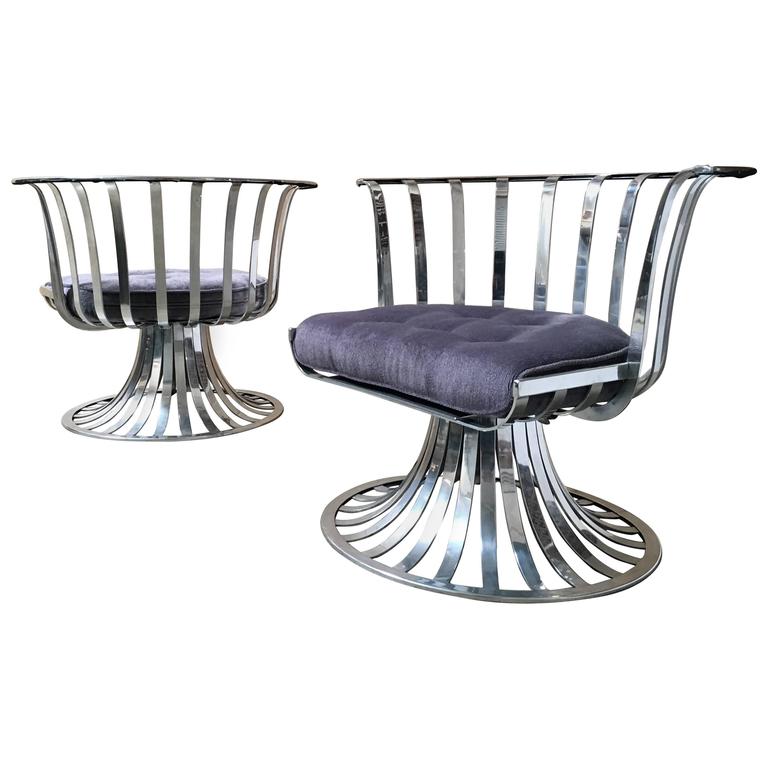 Pair of Woodard Aluminium Spoke Chairs at 1stDibs
