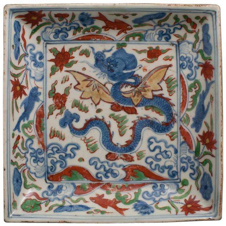 16th Century Ming Dynasty Jiajing Period Wucai Porcelain Dish For Sale ...