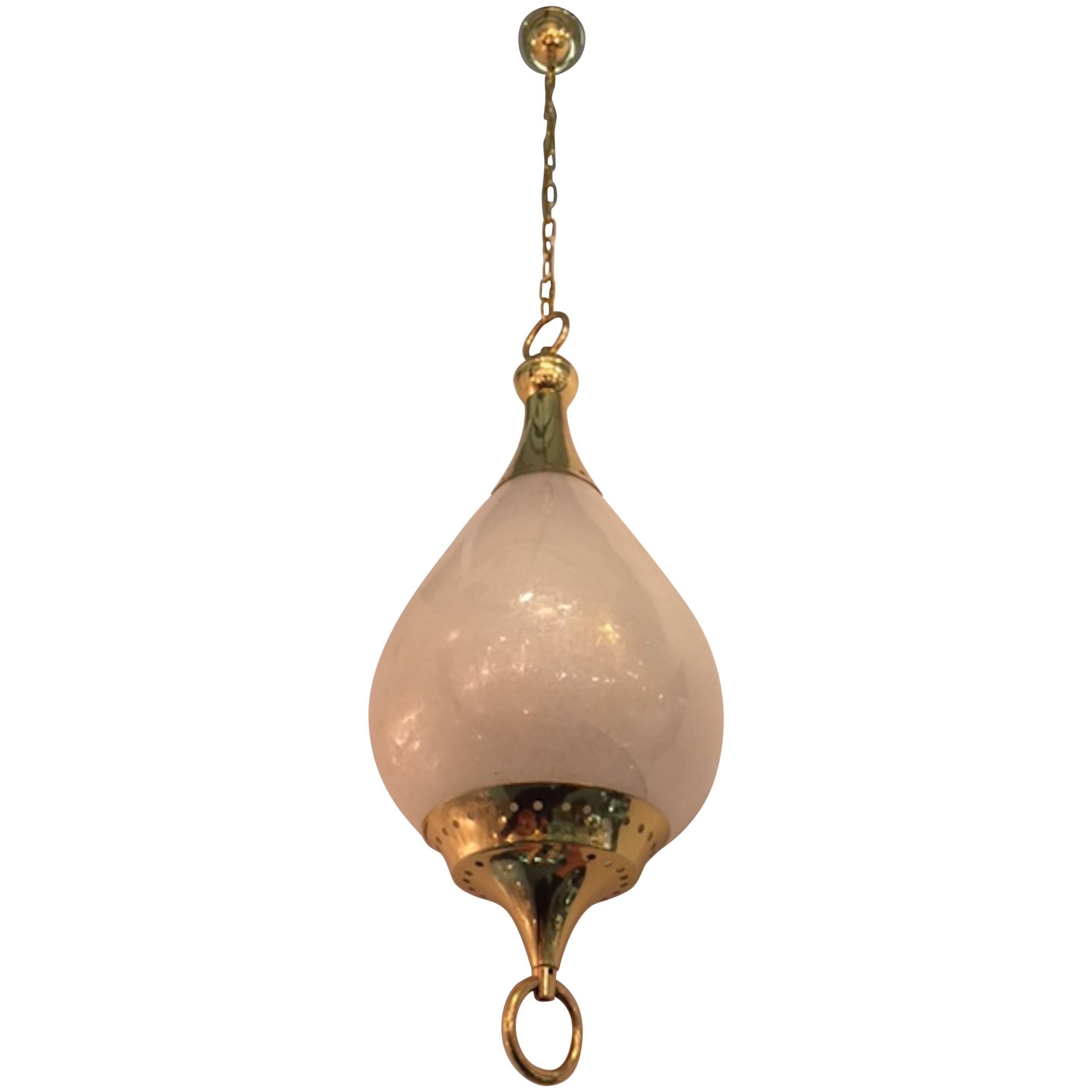 Whimsical 1950s Brass Pendant Light at 1stDibs