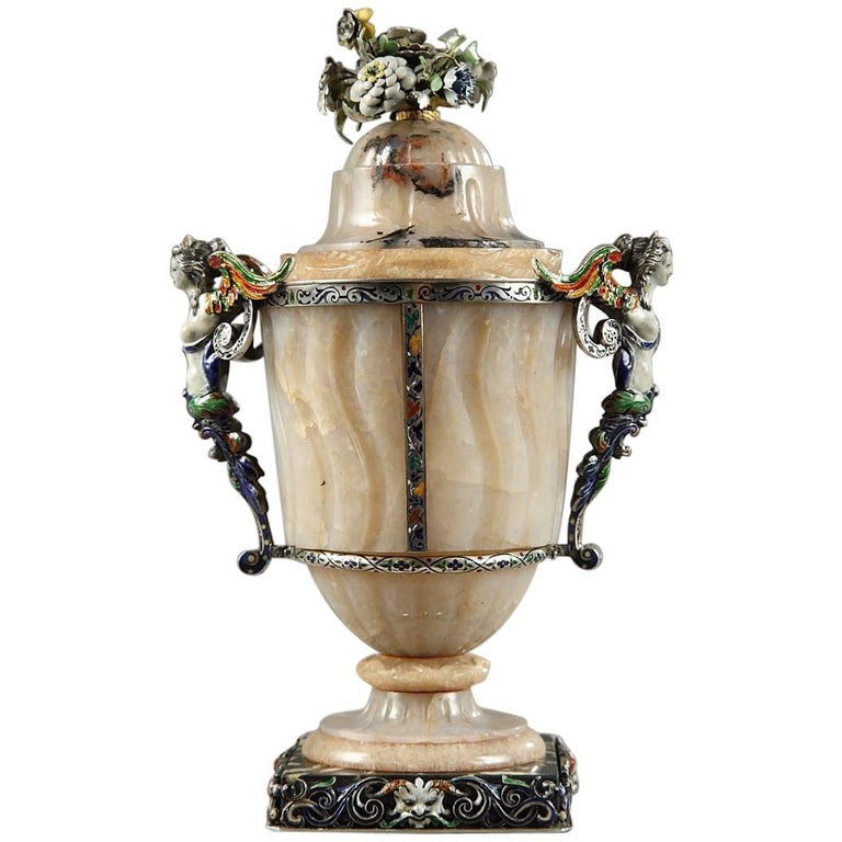 19th Century French Agate and Enamel Vase at 1stDibs | agate vase