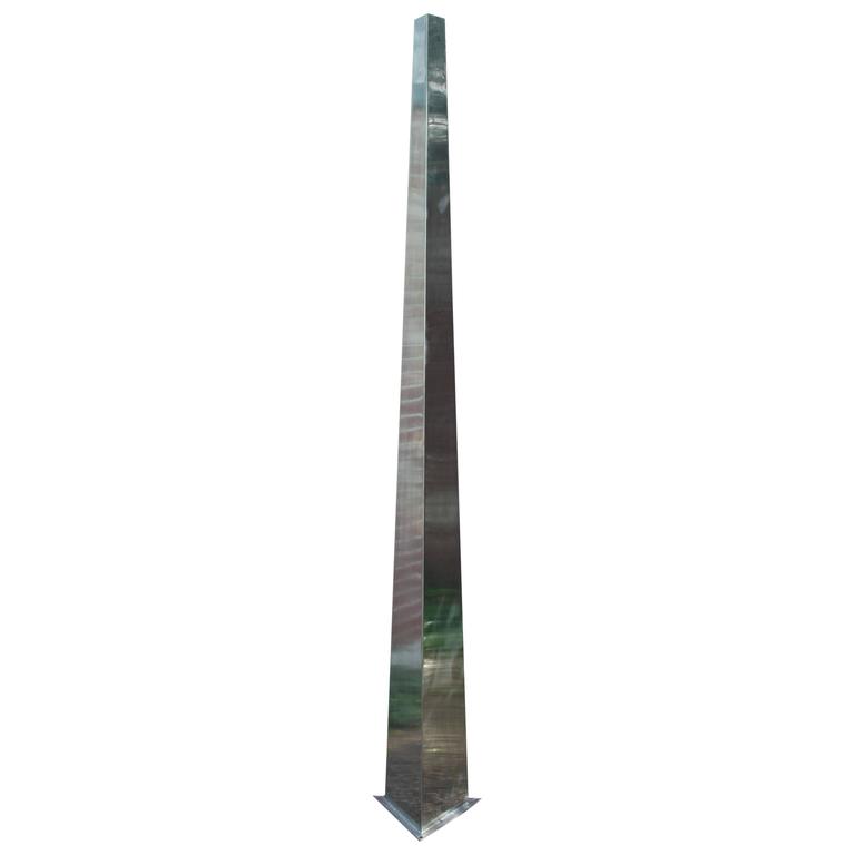 Large Stainless Steel Triangular Obelisk Sculpture, Garden or Yard For ...