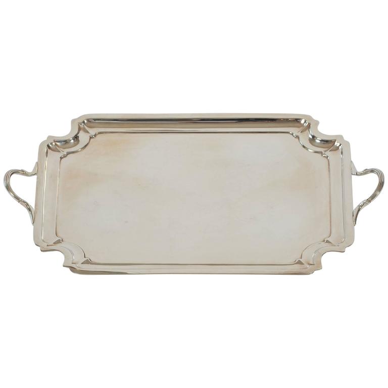 1920s Silver Rectangular Tray at 1stDibs