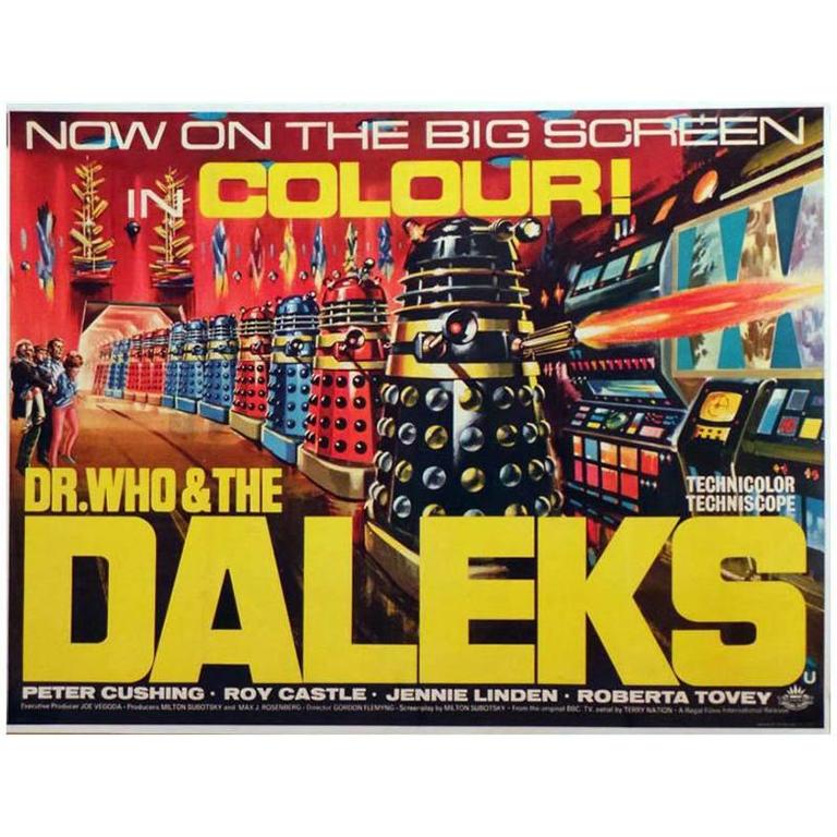"Dr. Who And The Daleks" Film Poster, 1965 For Sale at 1stdibs