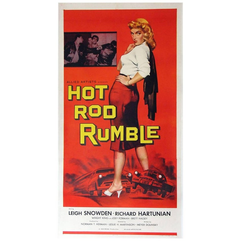 "Hot Rod Rumble" Film Poster, 1957 For Sale at 1stDibs