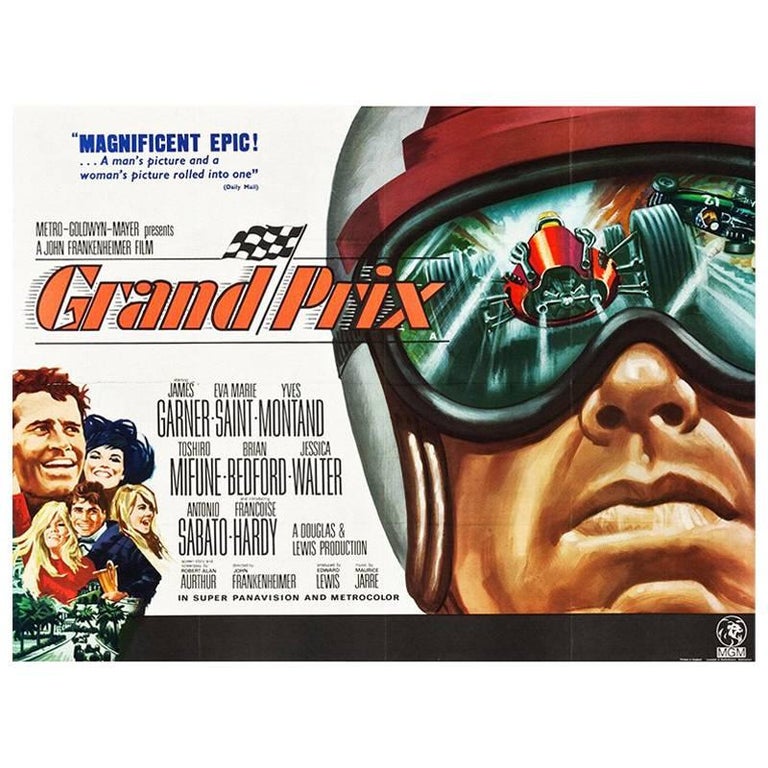 "Grand Prix" Film Poster, 1966 For Sale at 1stDibs