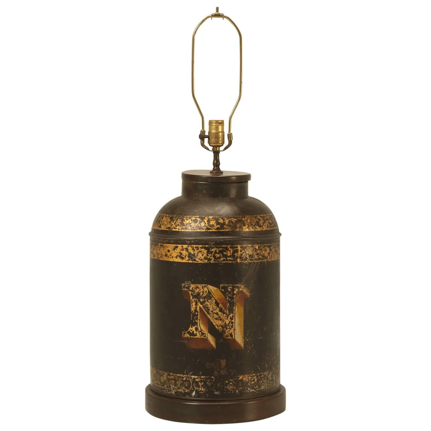 Antique English Tea Tin Lamp at 1stDibs | vintage tin lamp