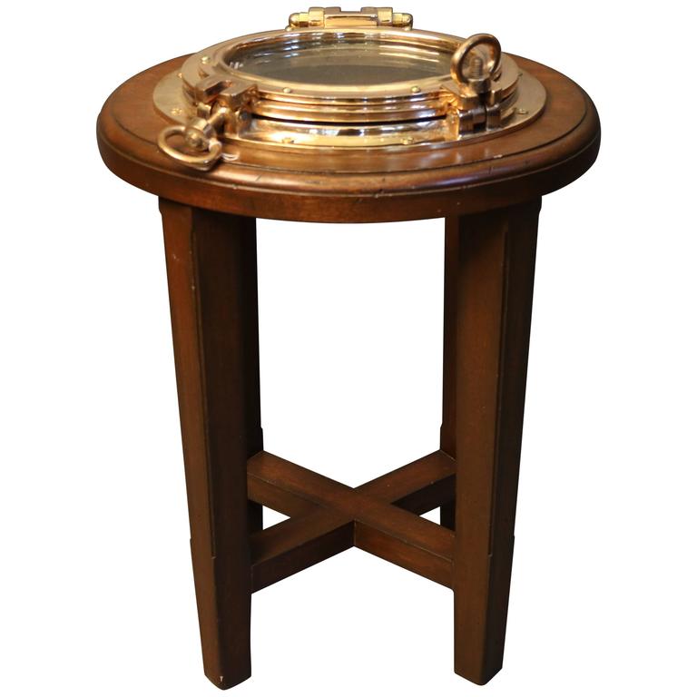 Authentic Brass Porthole Cocktail Table at 1stDibs