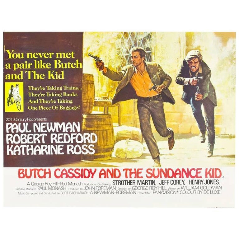"Butch Cassidy And The Sundance Kid" Film Poster, 1969 For Sale at 1stDibs