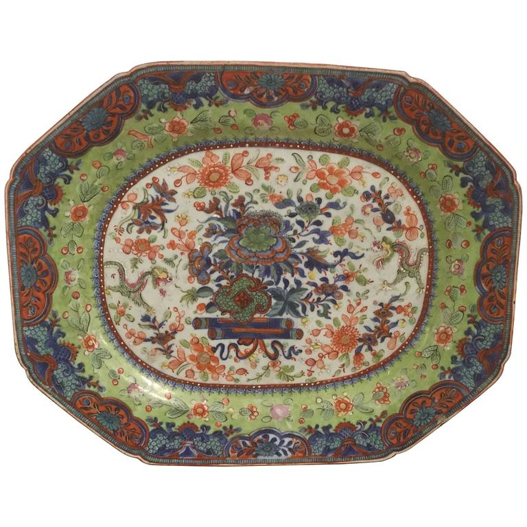 18th Century Clobbered Platter For Sale at 1stDibs