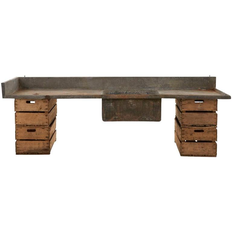 French Zinc Sink at 1stDibs | antique zinc sink, vintage zinc sink ...