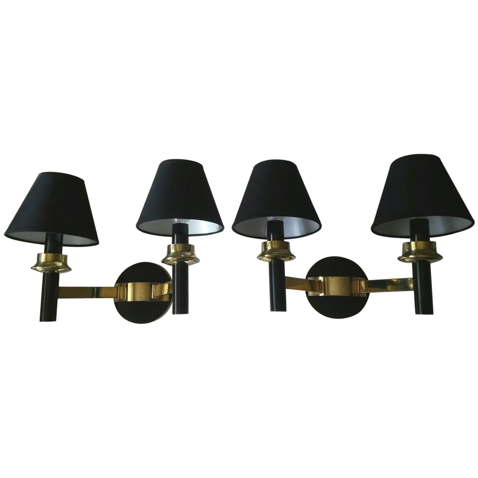 Pair of Two-Arm Neoclassical French Style Adnet Sconces, France, 1950s ...