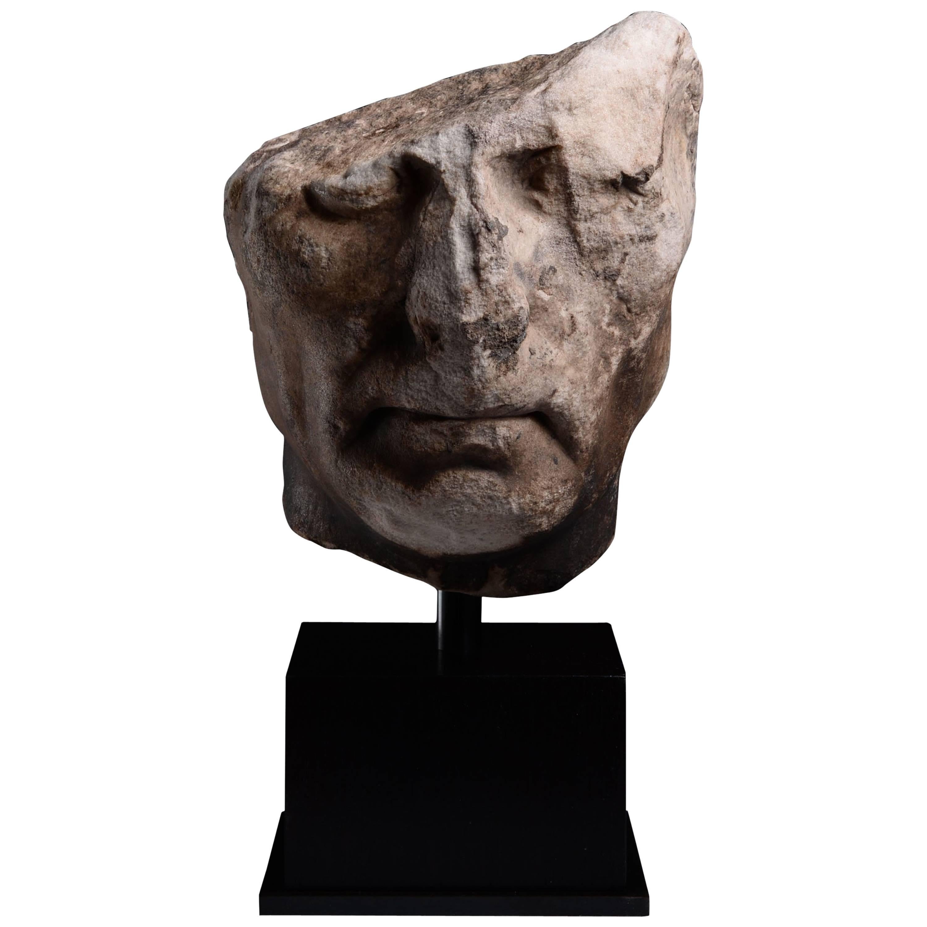 Ancient Roman Republican Marble Head - 50 Bc at 1stDibs