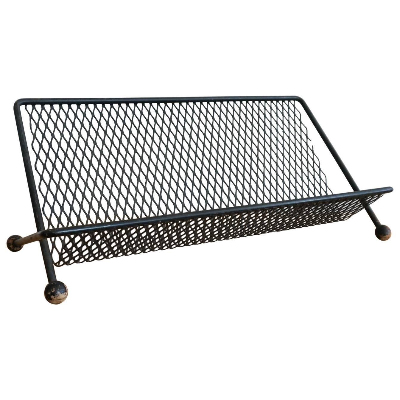 1950s Expanded Metal and Iron Book Stand at 1stDibs