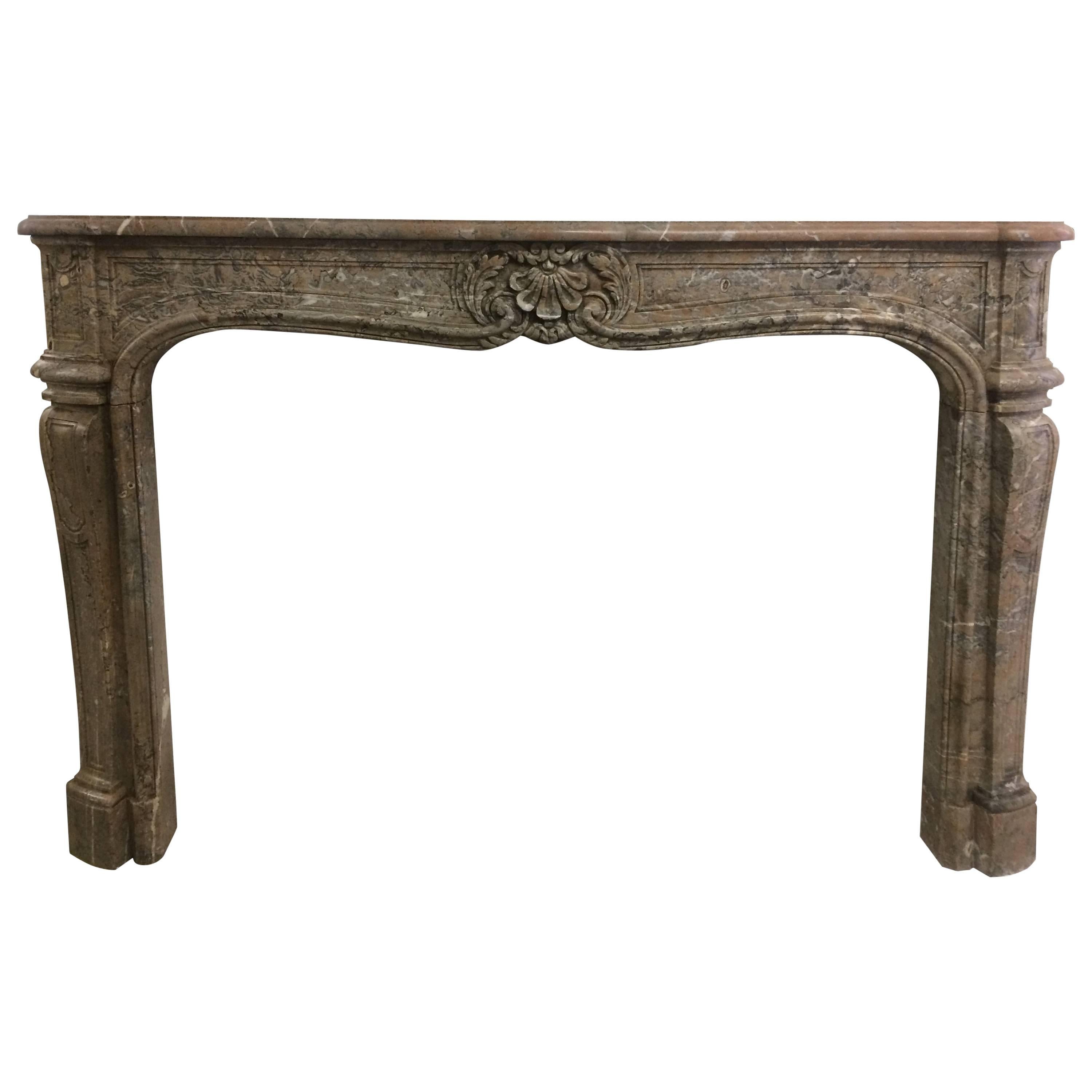 19th Century Victorian Fireplace in Grey Saint Anne des Pyrenees Marble ...