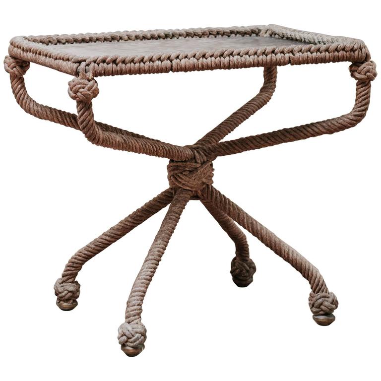 20th Century, Leathertopped Rope Table For Sale at 1stdibs