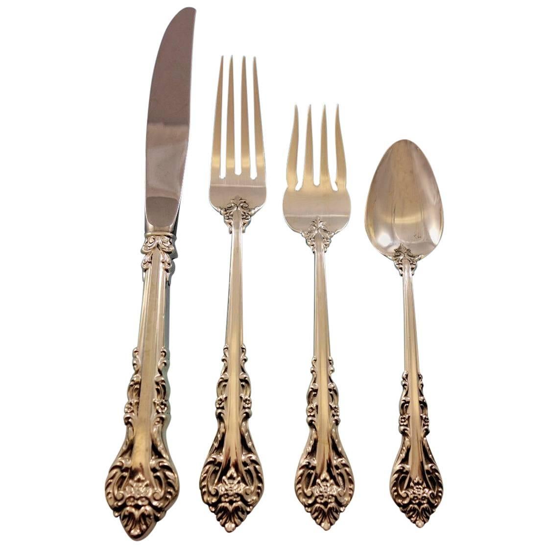 Masterpiece by International Sterling Silver Flatware Set Service 28 ...