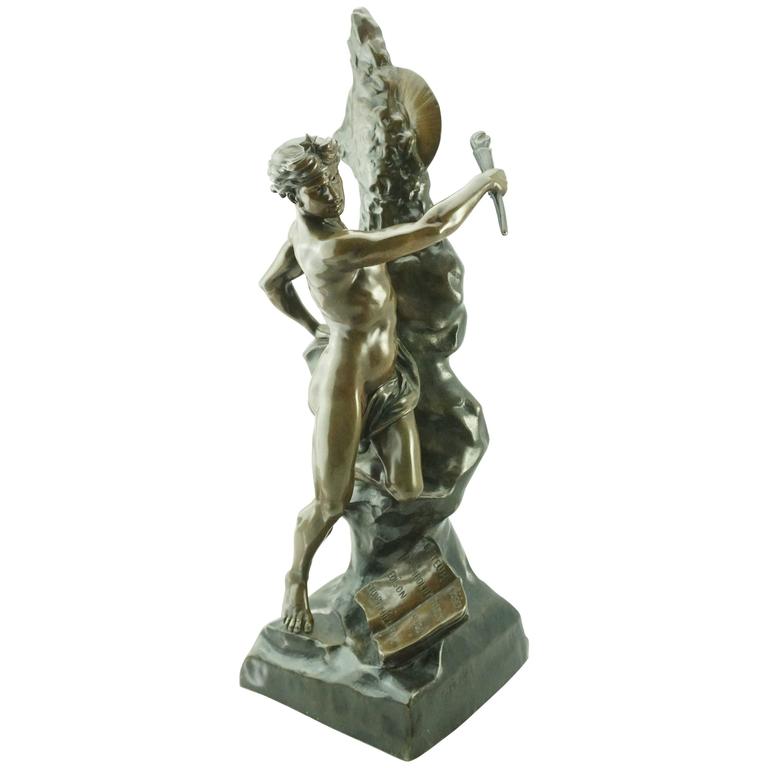 Emile Louis Picault "Le Genie De L'Humanite" Exceptional French Bronze ...