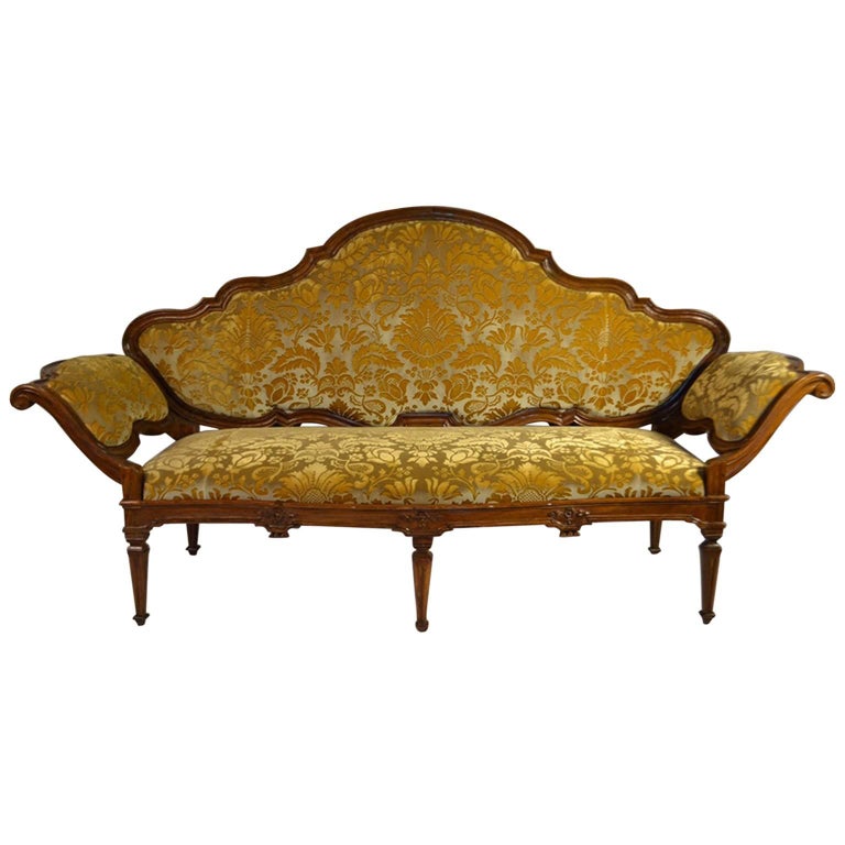 18th Century, Italian Walnut Canape, Lombard at 1stDibs