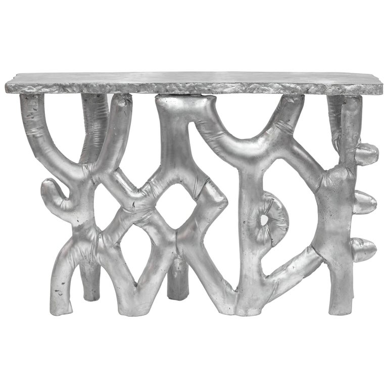 Misha Kahn, "Kon Tiki", Console, Aluminum, Silver, 2016 For Sale at 1stDibs