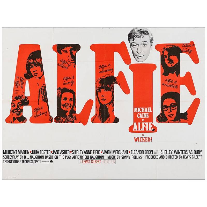 Alfie US 1 Sheet, Film Movie Poster 1966 Linen Backed For Sale at 1stDibs