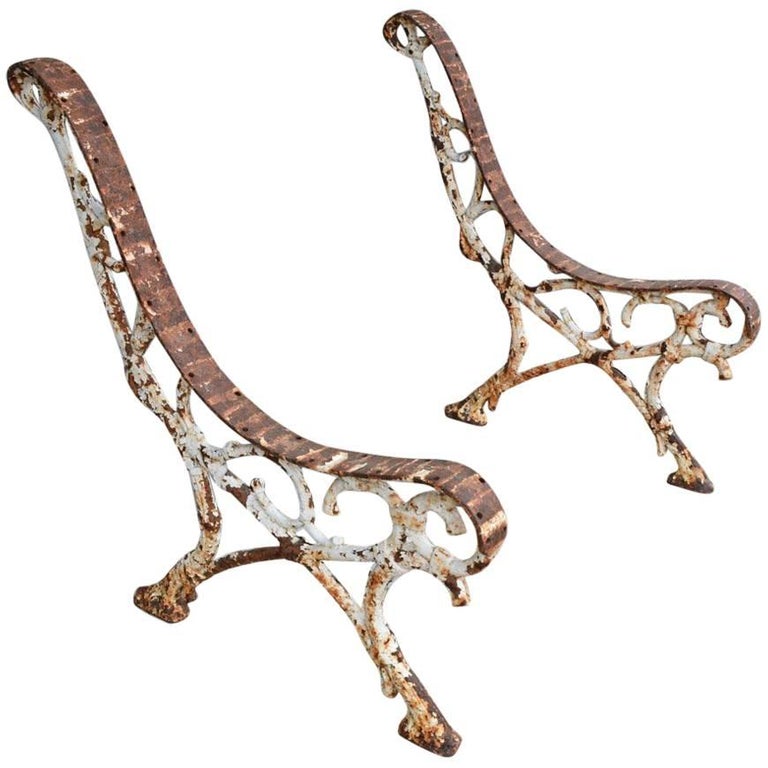 Antique French Cast Iron Garden Bench Supports at 1stDibs | cast iron ...