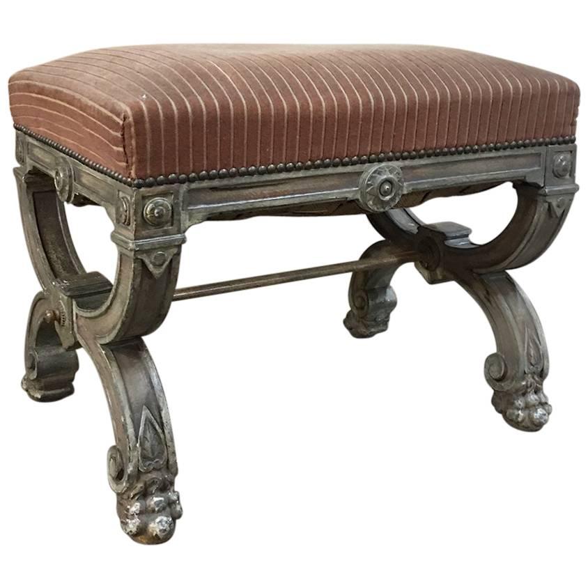 19th Century French Carved Oak Stool Bench Louis XV Style Tabouret ...