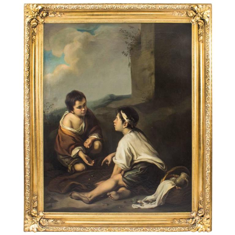 18th Century Painting Boys Playing Dice After Bartolome'' Murillo at ...