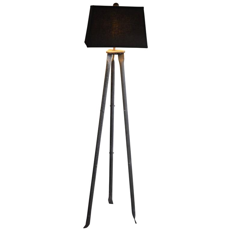 Floor Lamp from Industrial Galvanized Steel Tripod at 1stDibs ...