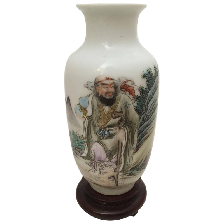 Chinese Republic Miniature Poem Famille Rose Vase with Qainlong Mark ...